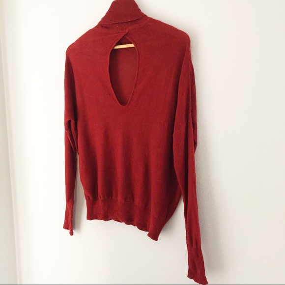 dara knit | Sweaters | Dara Knit Red Sweater Keyhole Back Turtleneck ...